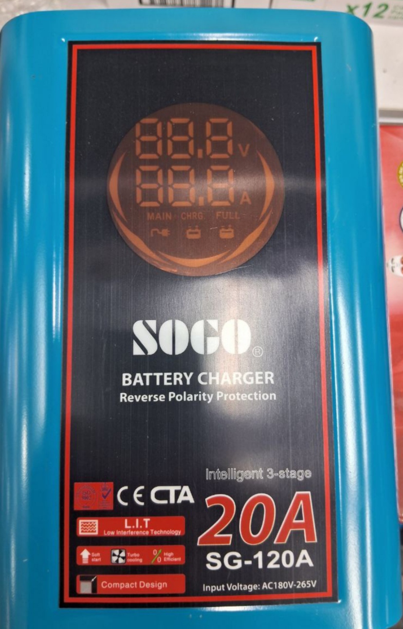 شارژر باتری ماشین سوگو (sogo) 12 ولت 20آمپر دیجیتال - تهران باتری